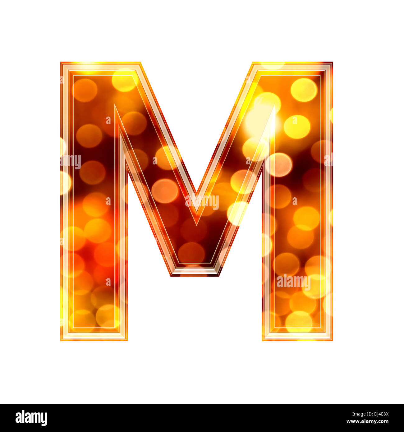 letter with glowing lights texture - M Stock Photo - Alamy