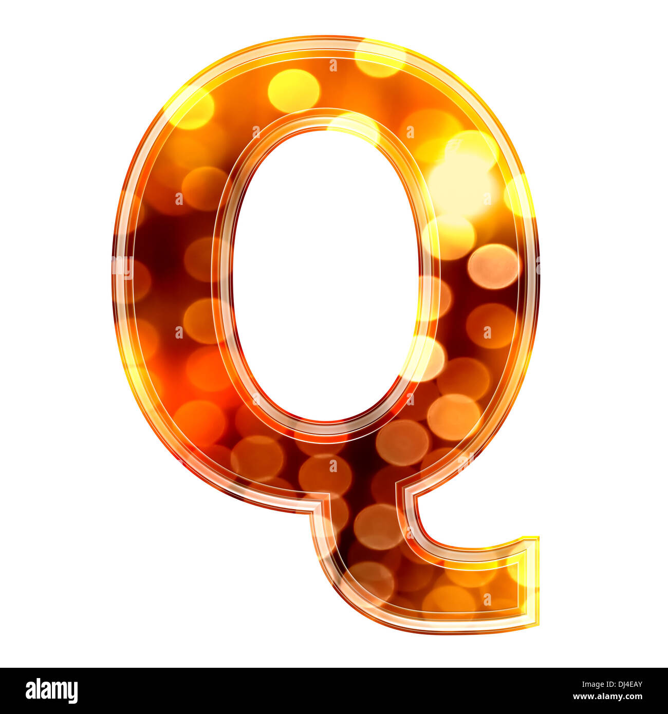 letter with glowing lights texture - Q Stock Photo - Alamy