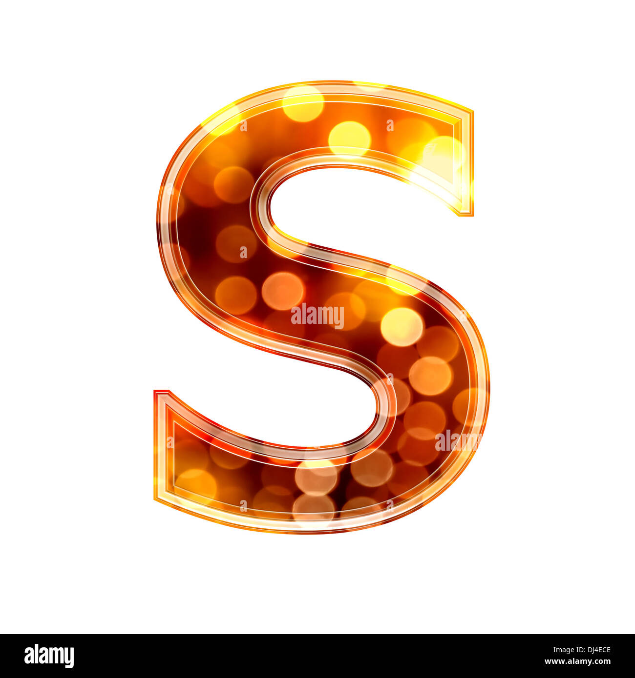 letter with glowing lights texture - S Stock Photo - Alamy