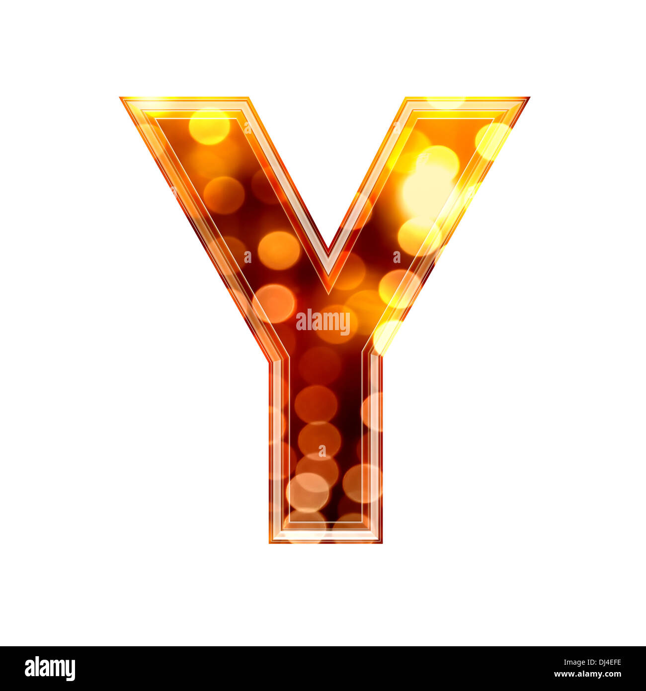 letter with glowing lights texture - Y Stock Photo - Alamy