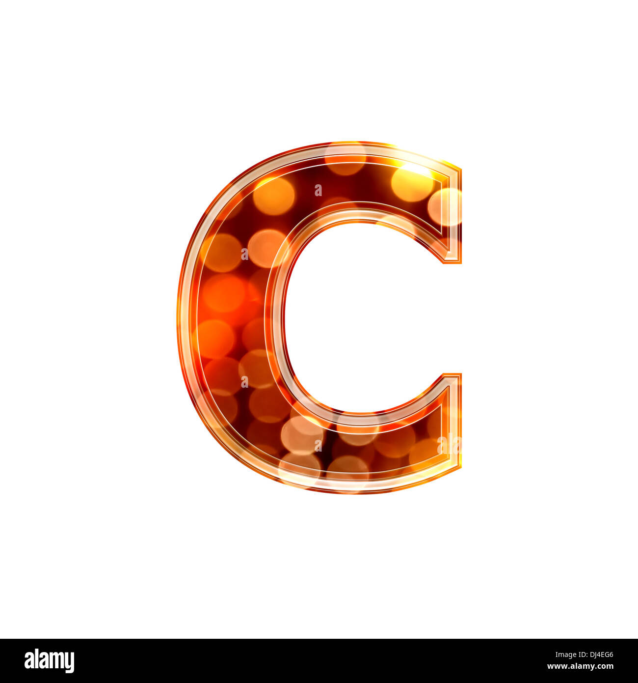 letter with glowing lights texture - c Stock Photo - Alamy