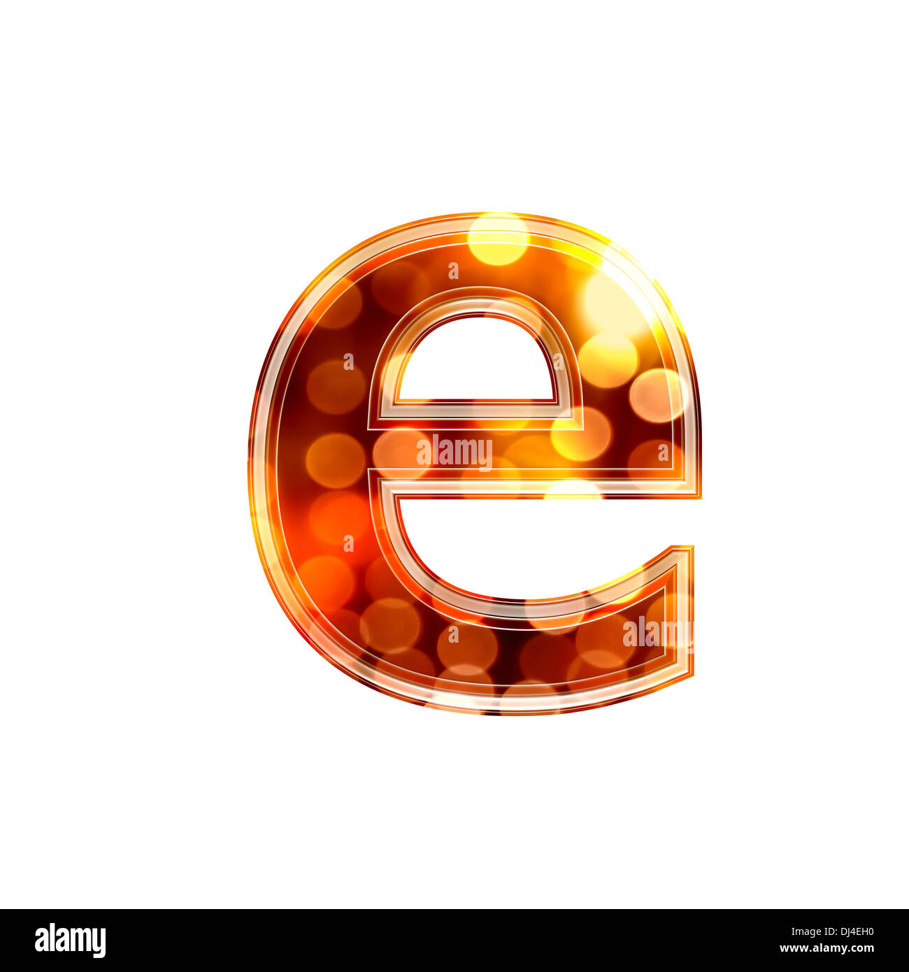 letter with glowing lights texture - e Stock Photo - Alamy