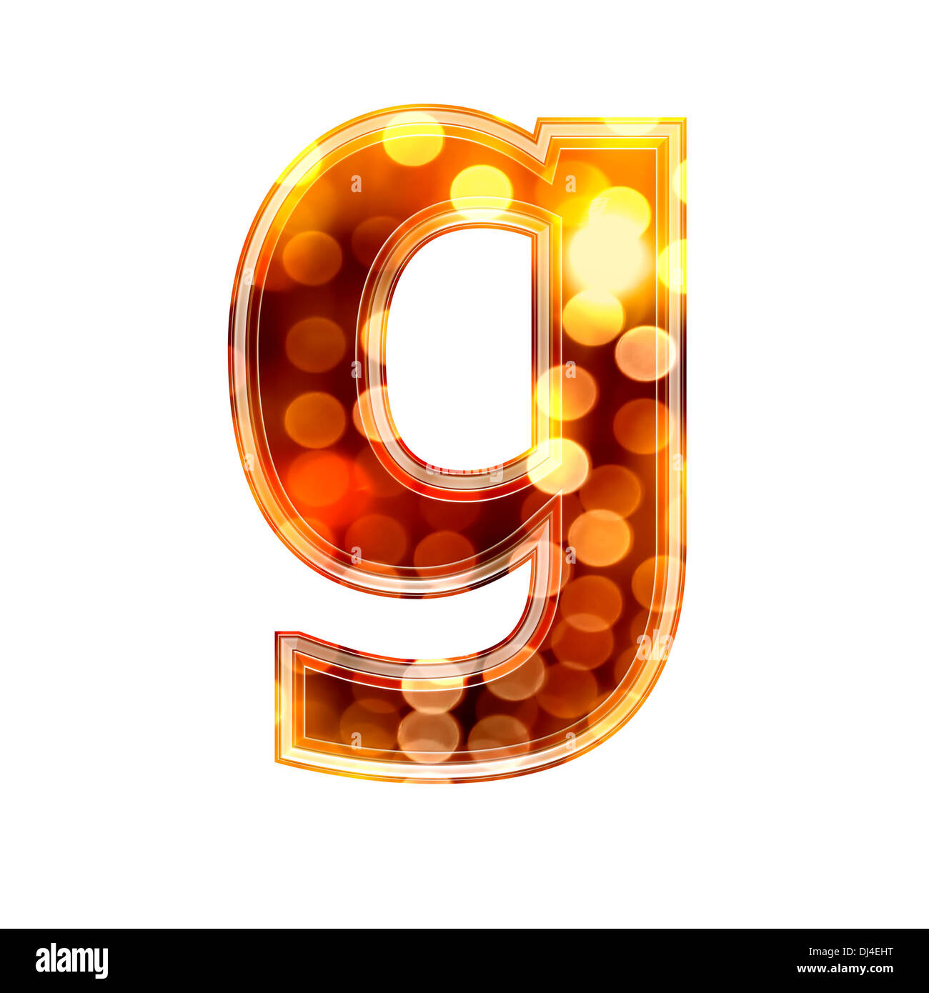 letter with glowing lights texture - g Stock Photo - Alamy
