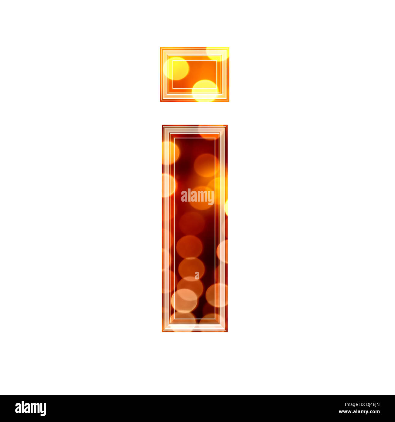 letter with glowing lights texture - i Stock Photo - Alamy