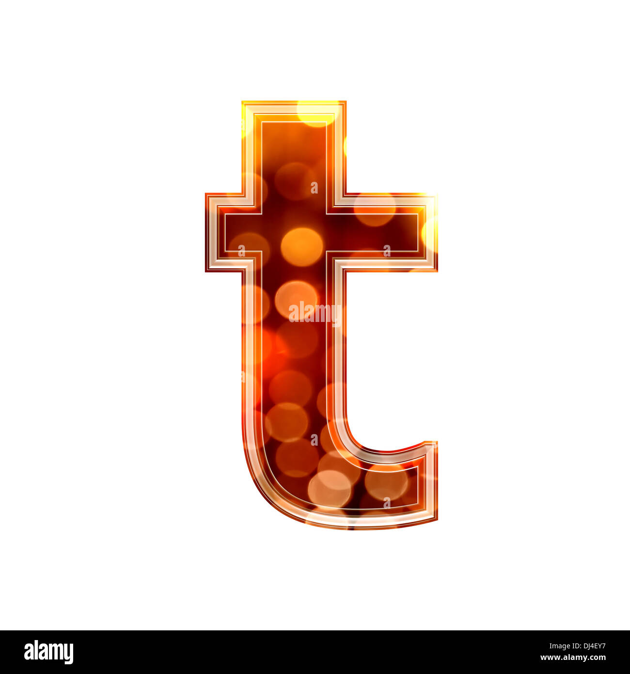 letter with glowing lights texture - t Stock Photo - Alamy