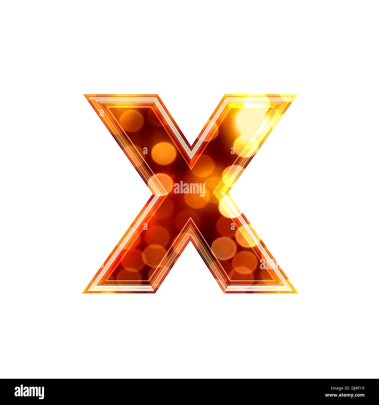 letter with glowing lights texture - x Stock Photo - Alamy