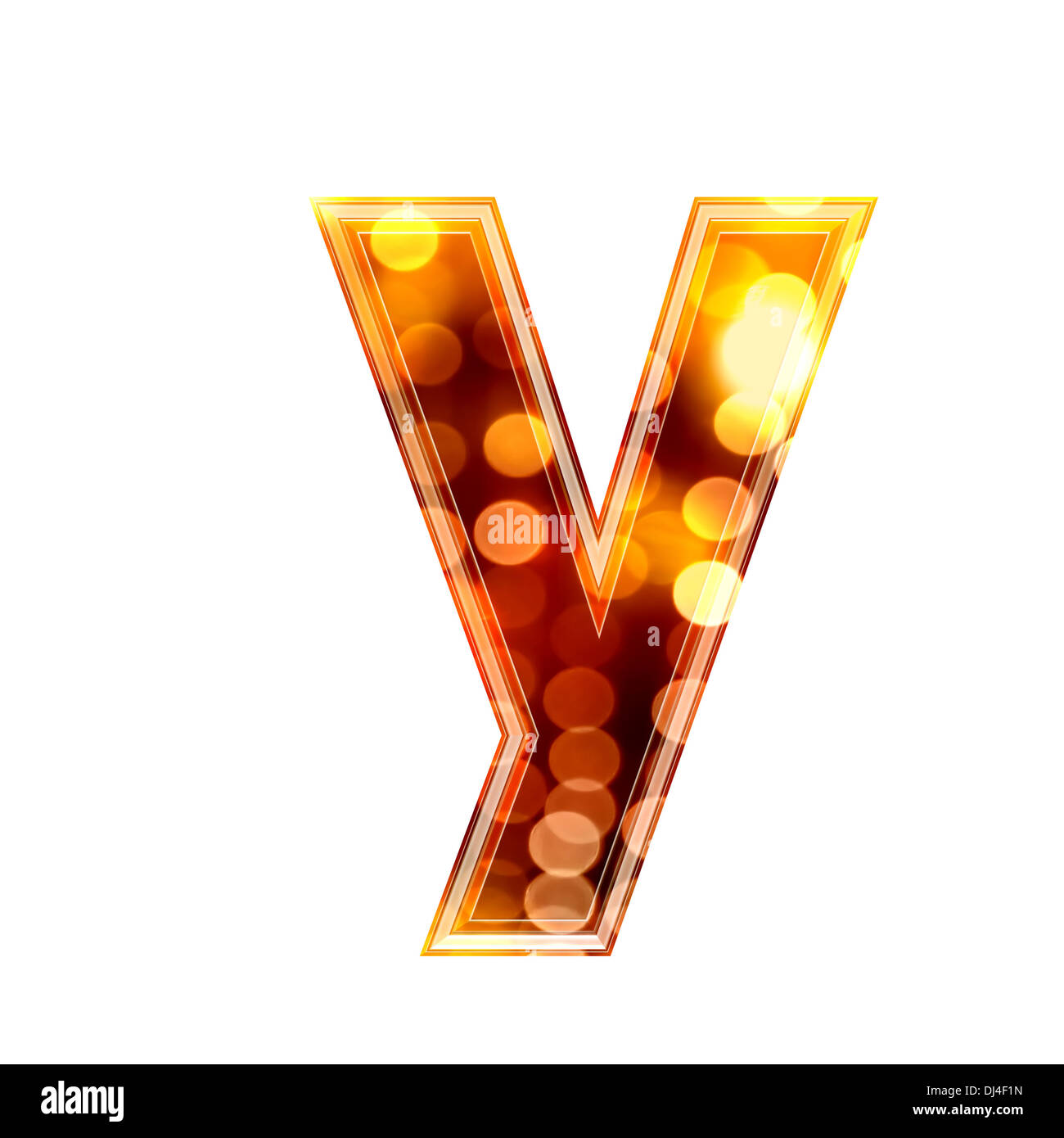 letter with glowing lights texture - y Stock Photo - Alamy