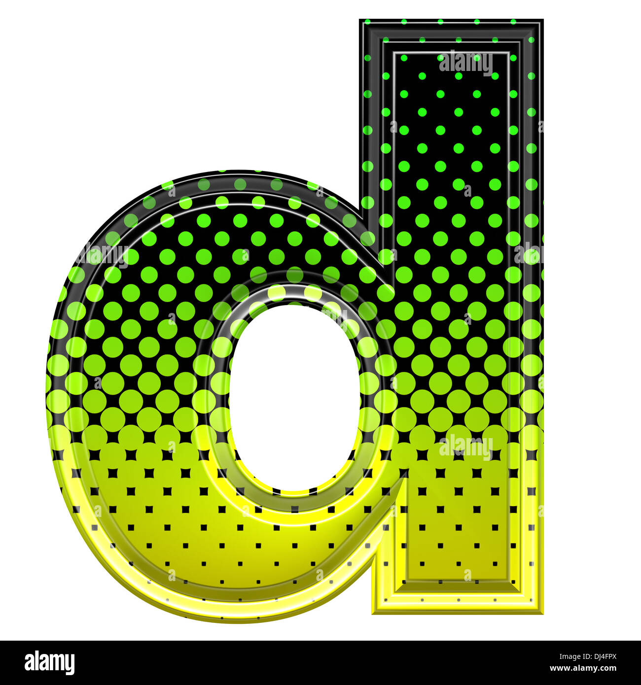 Halftone 3d lower-case letter d Stock Photo - Alamy
