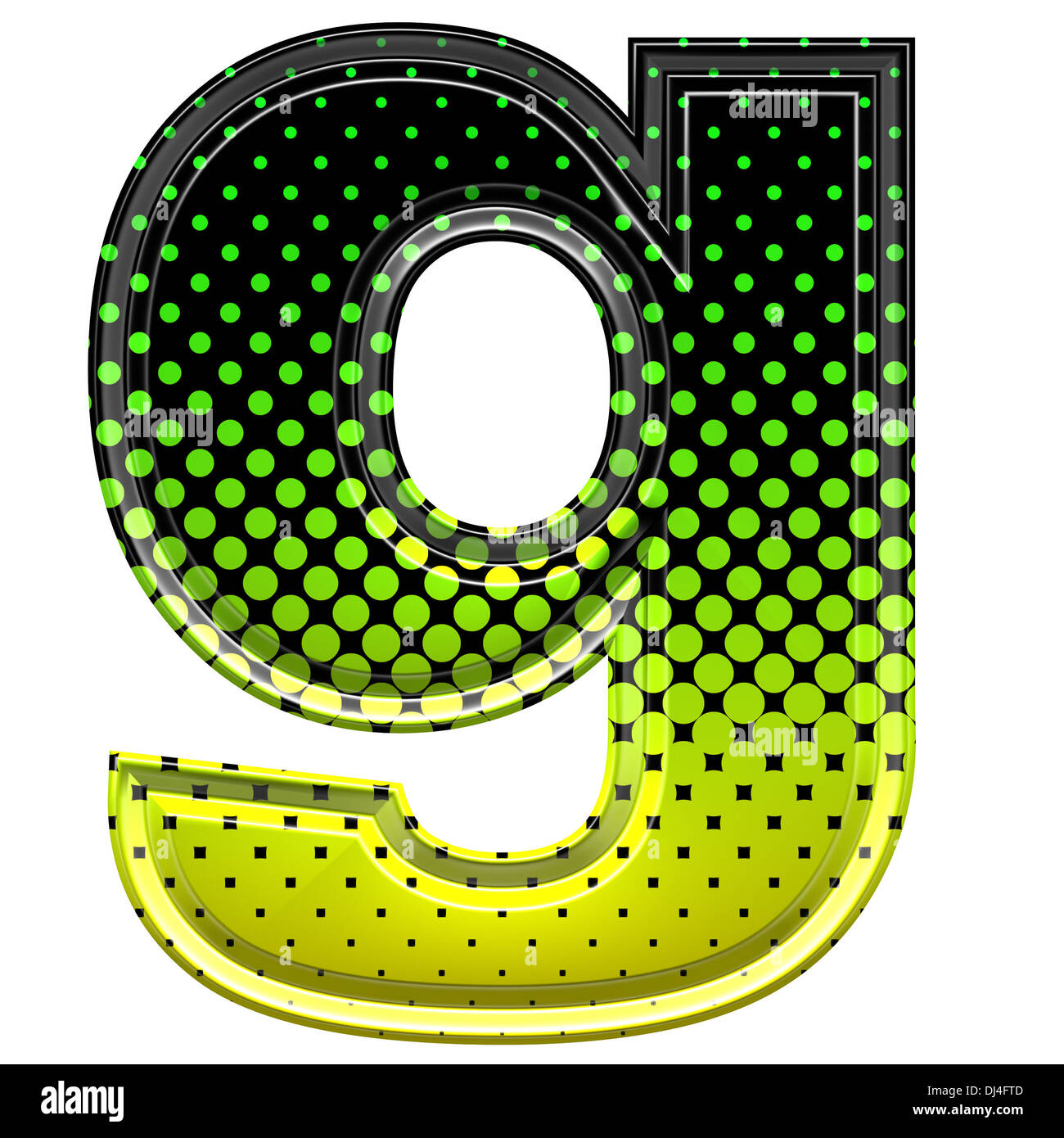 Halftone 3d lower-case letter g Stock Photo - Alamy