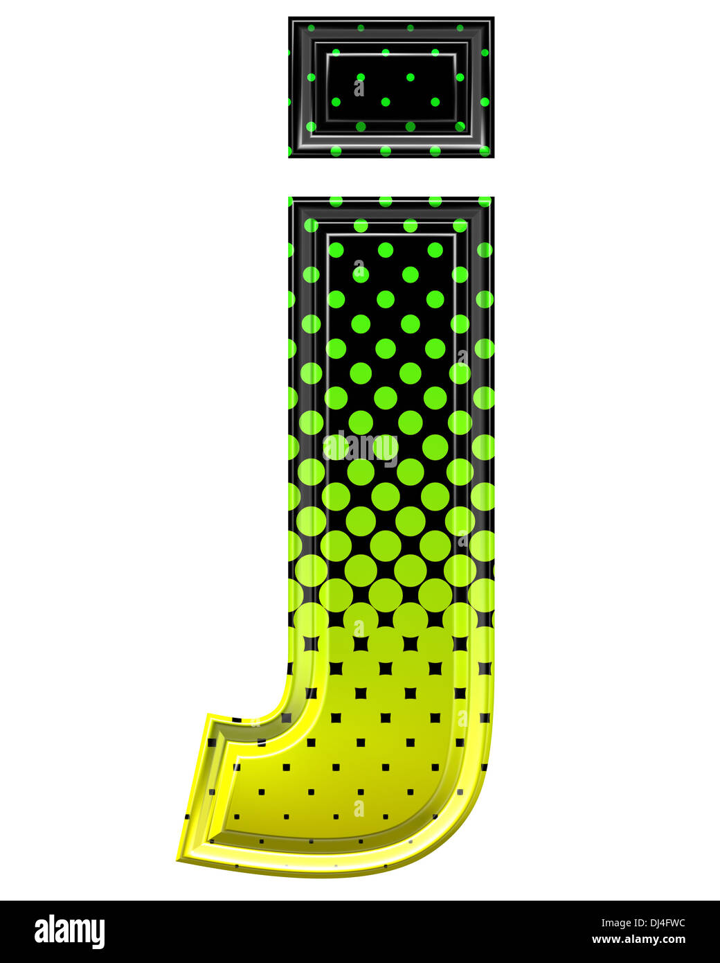 Halftone 3d lower-case letter j Stock Photo - Alamy