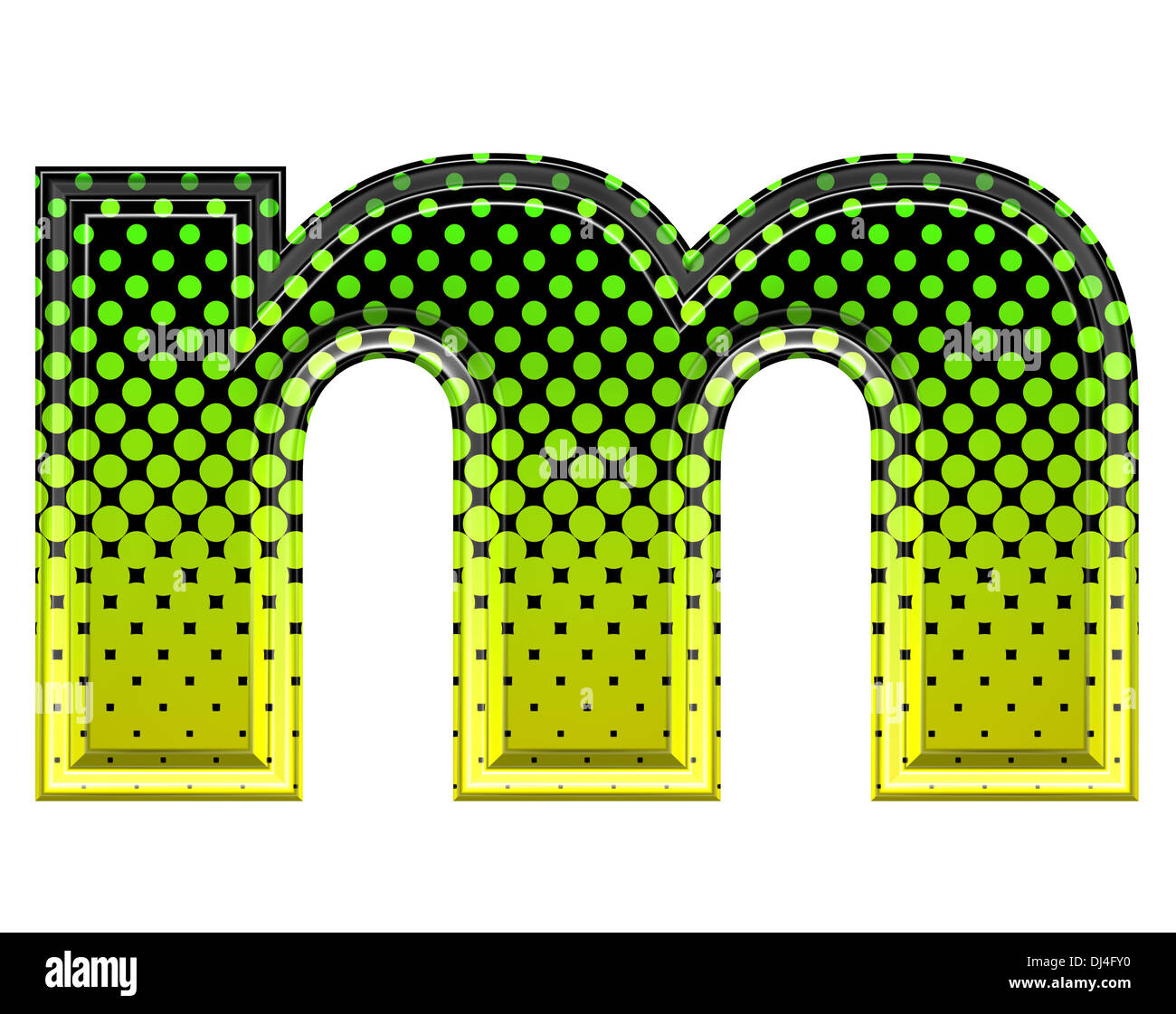 Halftone 3d lower-case letter m Stock Photo - Alamy