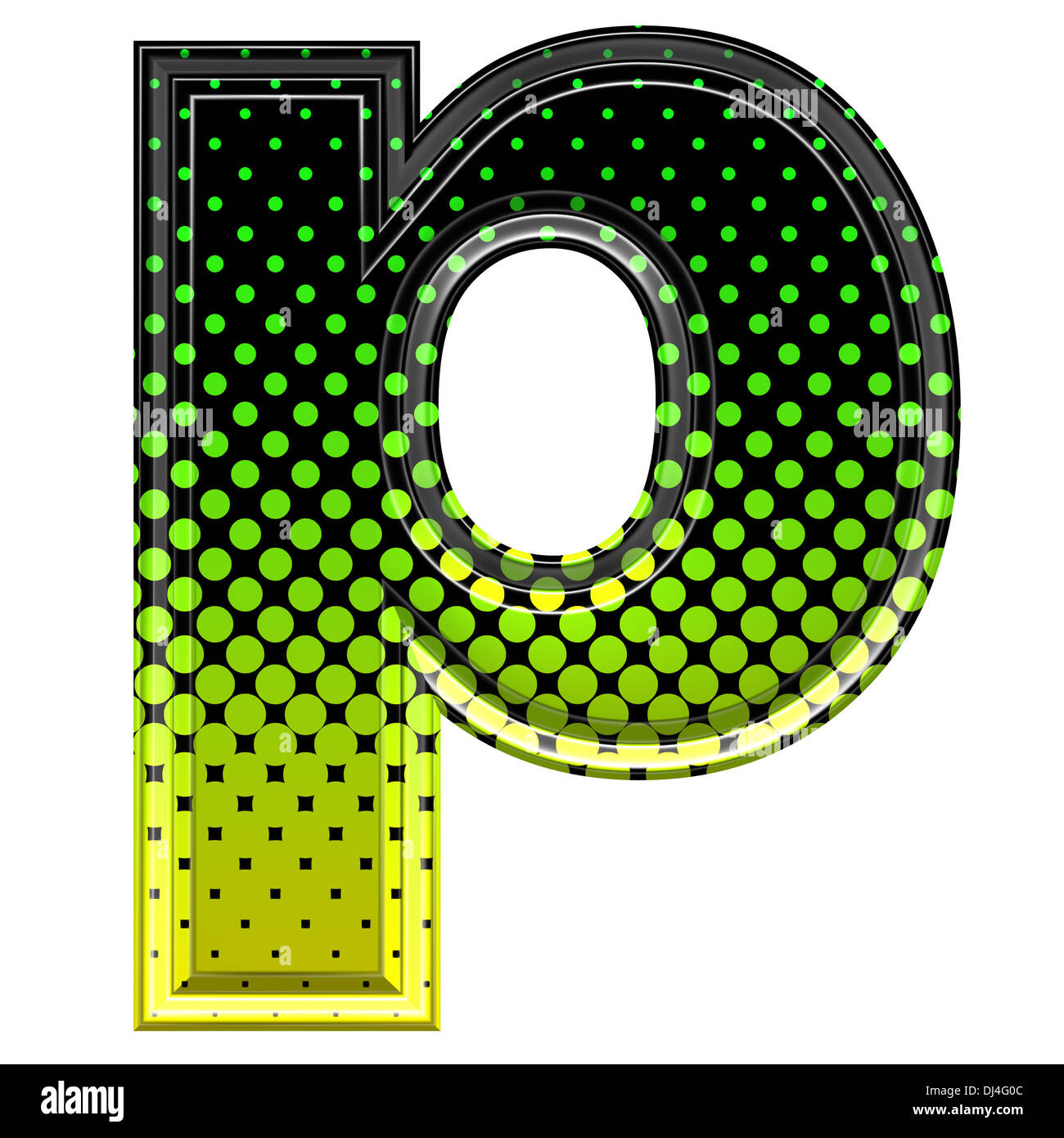 Halftone 3d lower-case letter p Stock Photo - Alamy