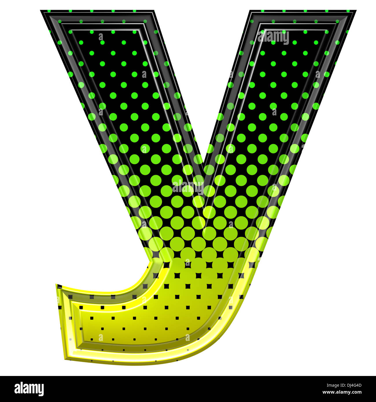 Halftone 3d lower-case letter y Stock Photo - Alamy