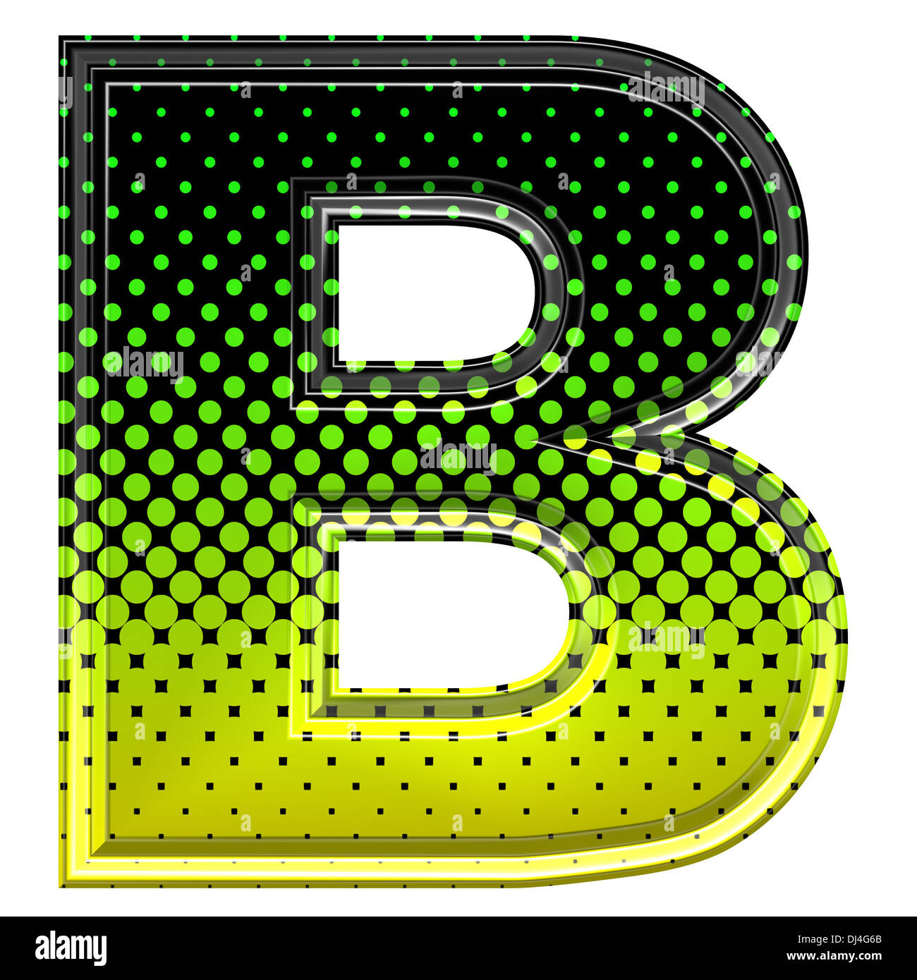 Halftone 3d upper-case letter b Stock Photo - Alamy