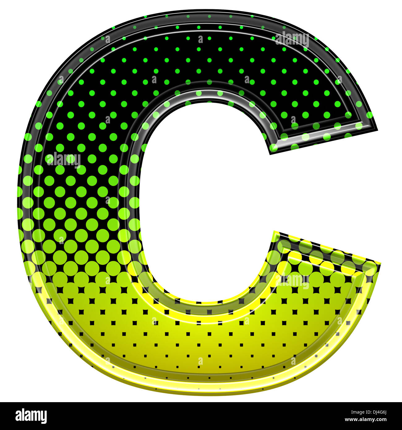 Halftone 3d upper-case letter c Stock Photo - Alamy