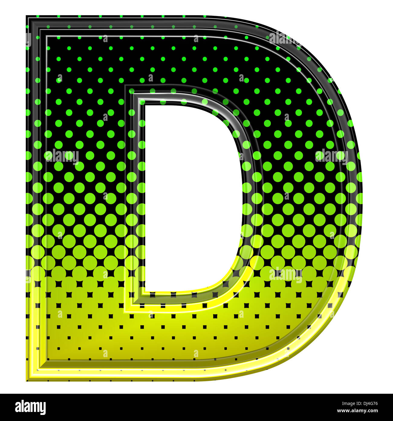 Halftone 3d upper-case letter d Stock Photo - Alamy