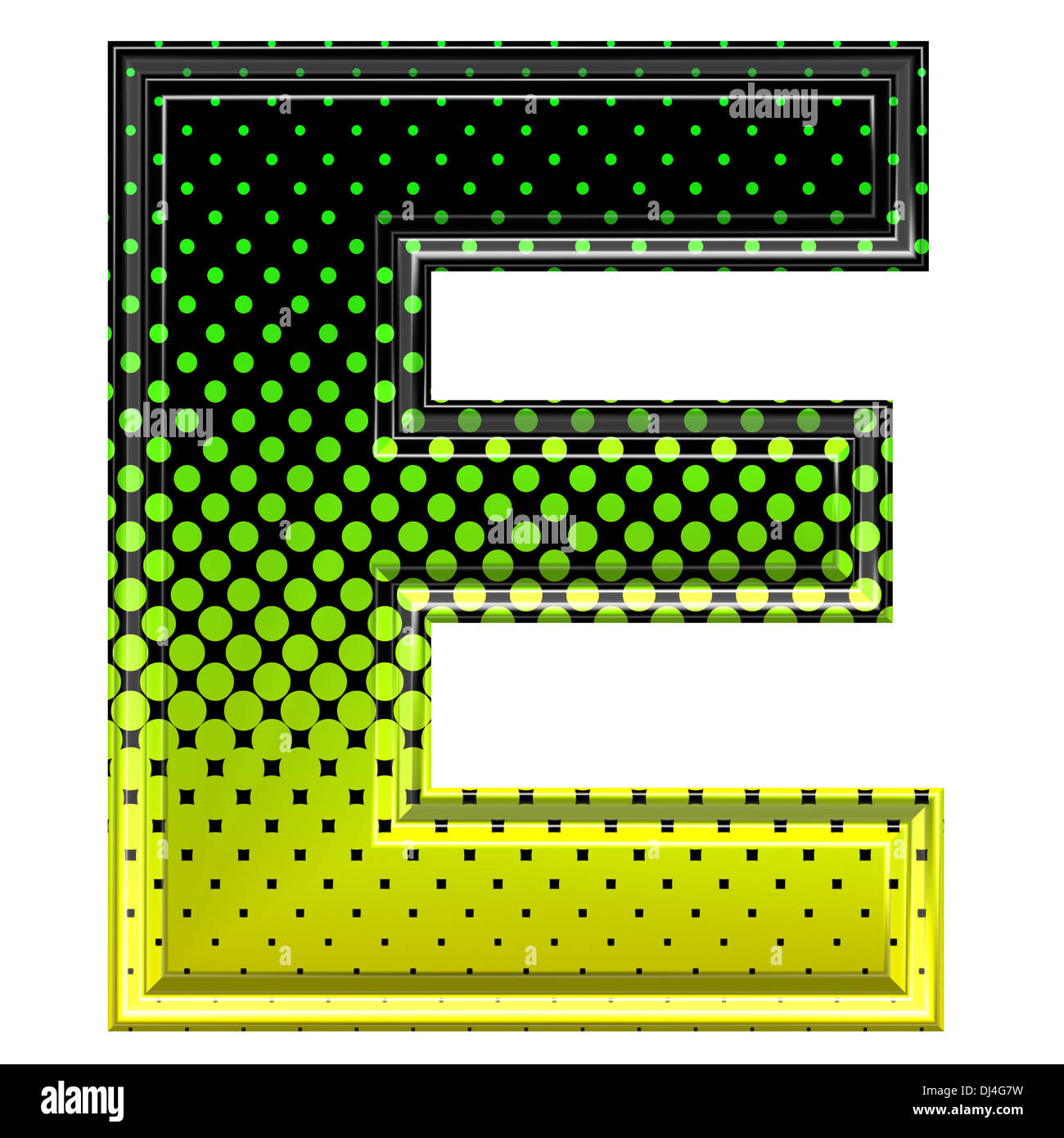 Halftone 3d upper-case letter e Stock Photo - Alamy