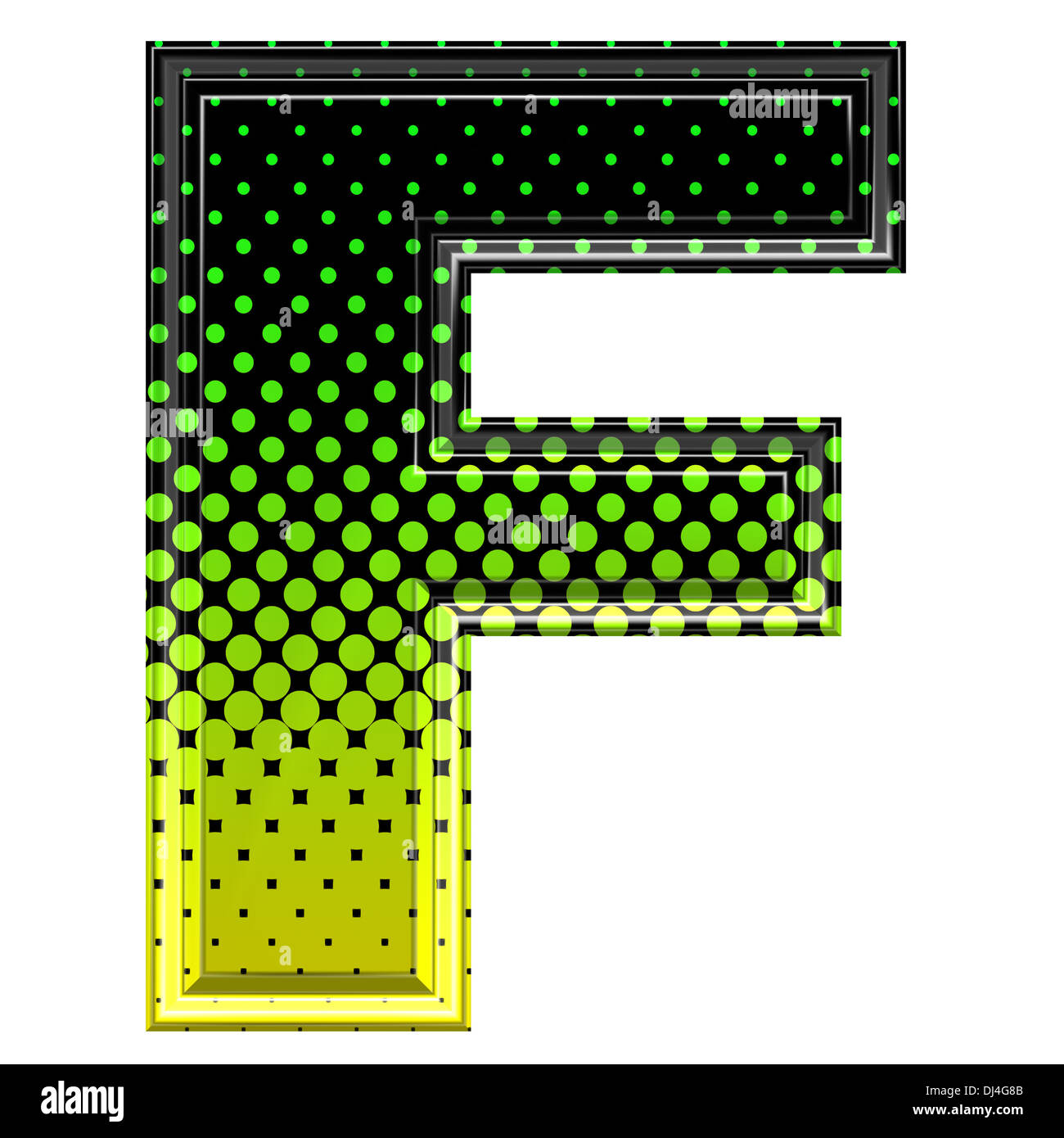Halftone 3d upper-case letter f Stock Photo - Alamy