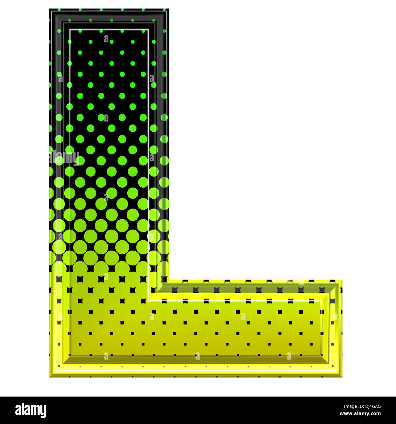 Halftone 3d upper-case letter l Stock Photo - Alamy