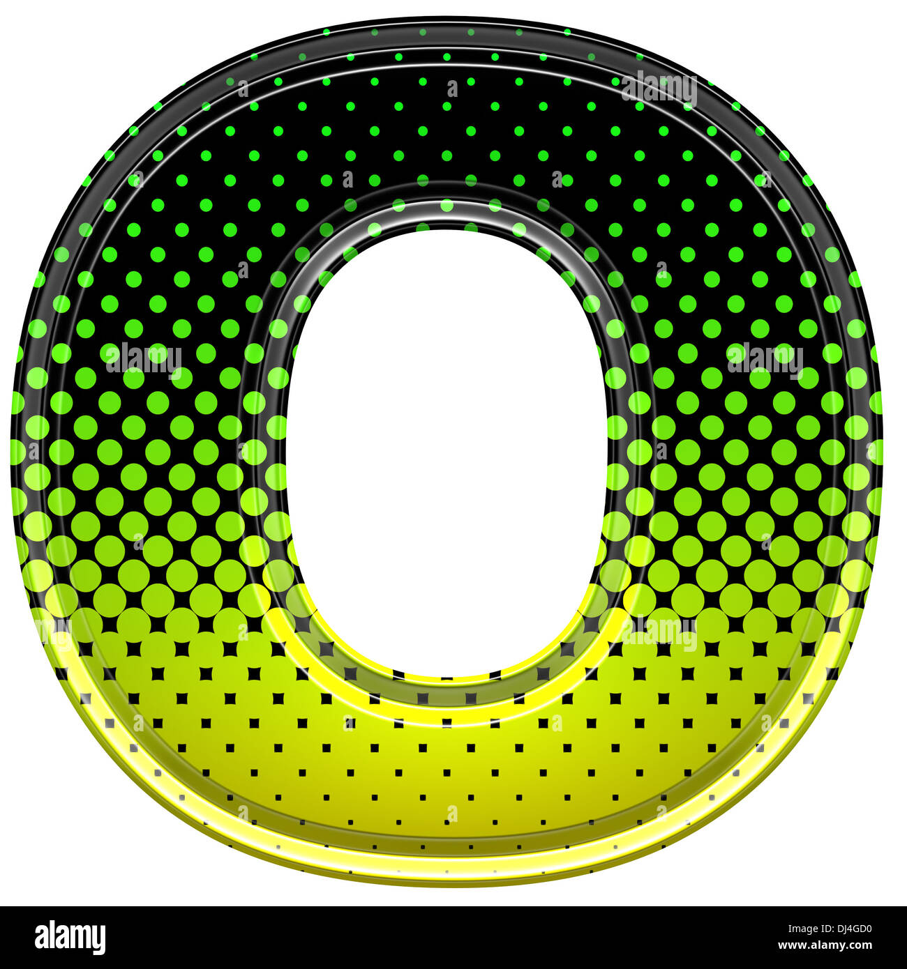 Halftone 3d upper-case letter o Stock Photo - Alamy