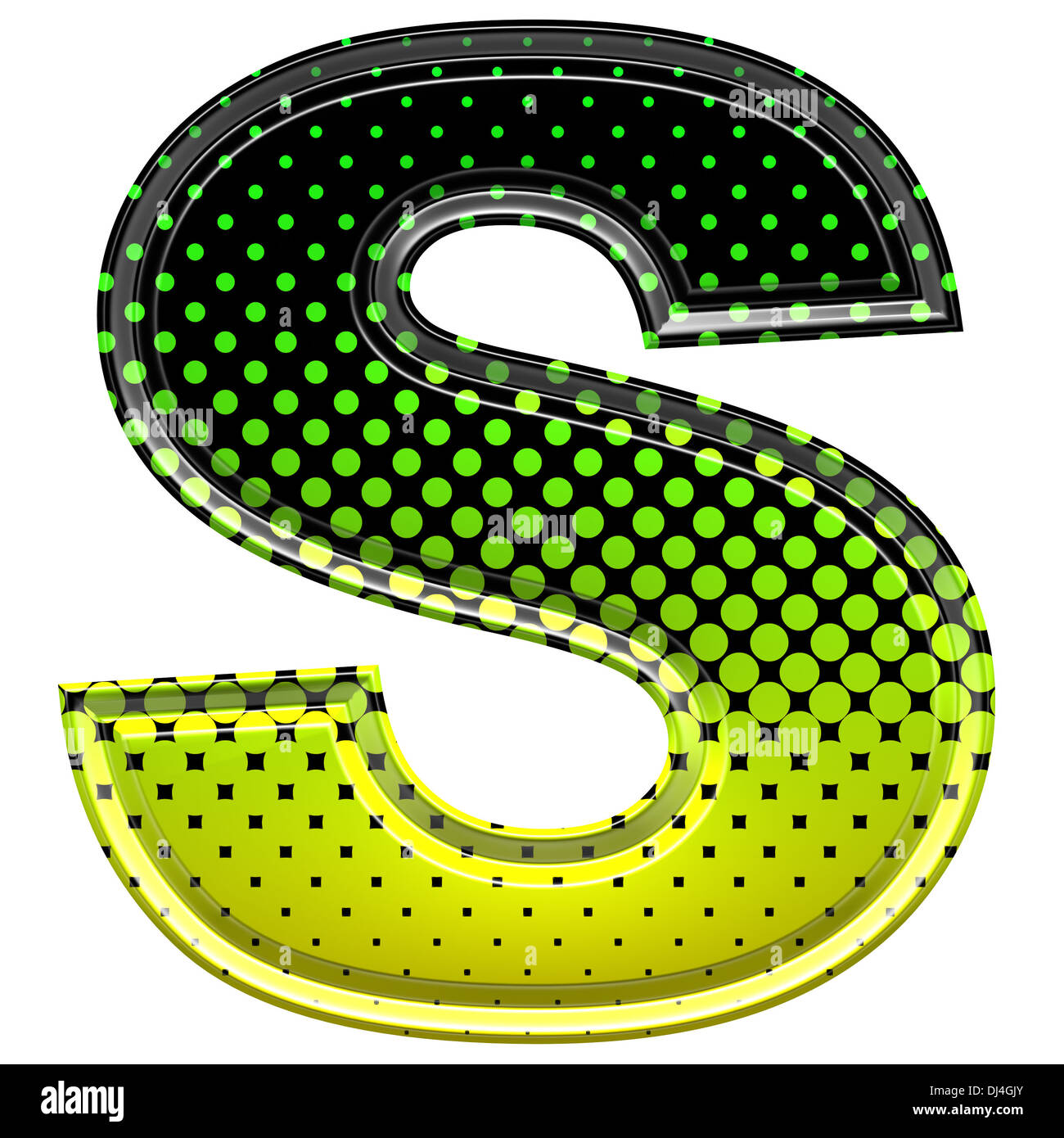 Halftone 3d upper-case letter s Stock Photo - Alamy