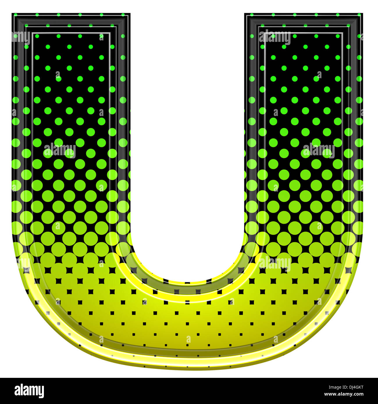 Halftone 3d upper-case letter u Stock Photo - Alamy
