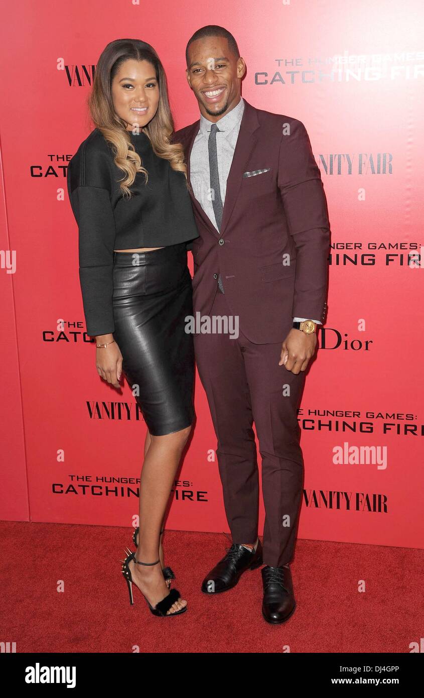 New York, NY, USA. 20th Nov, 2013. Elaina Watley, Victor Cruz at ...