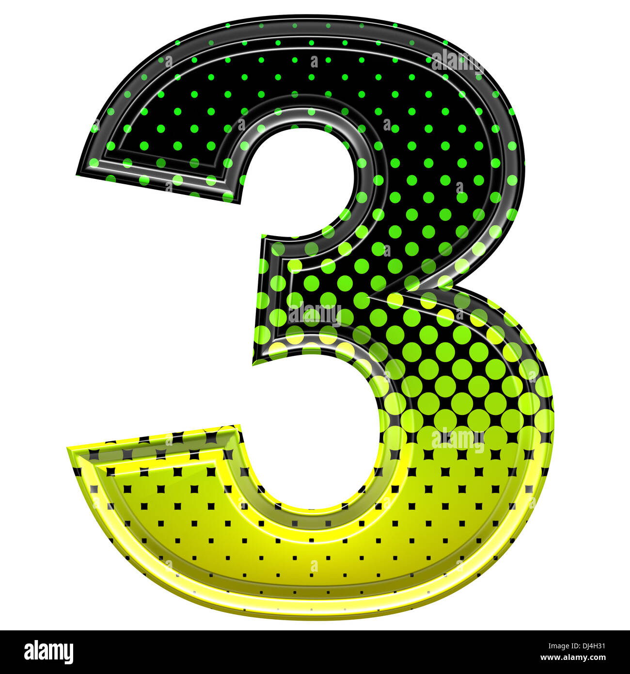 Halftone 3d digit 3 Stock Photo - Alamy
