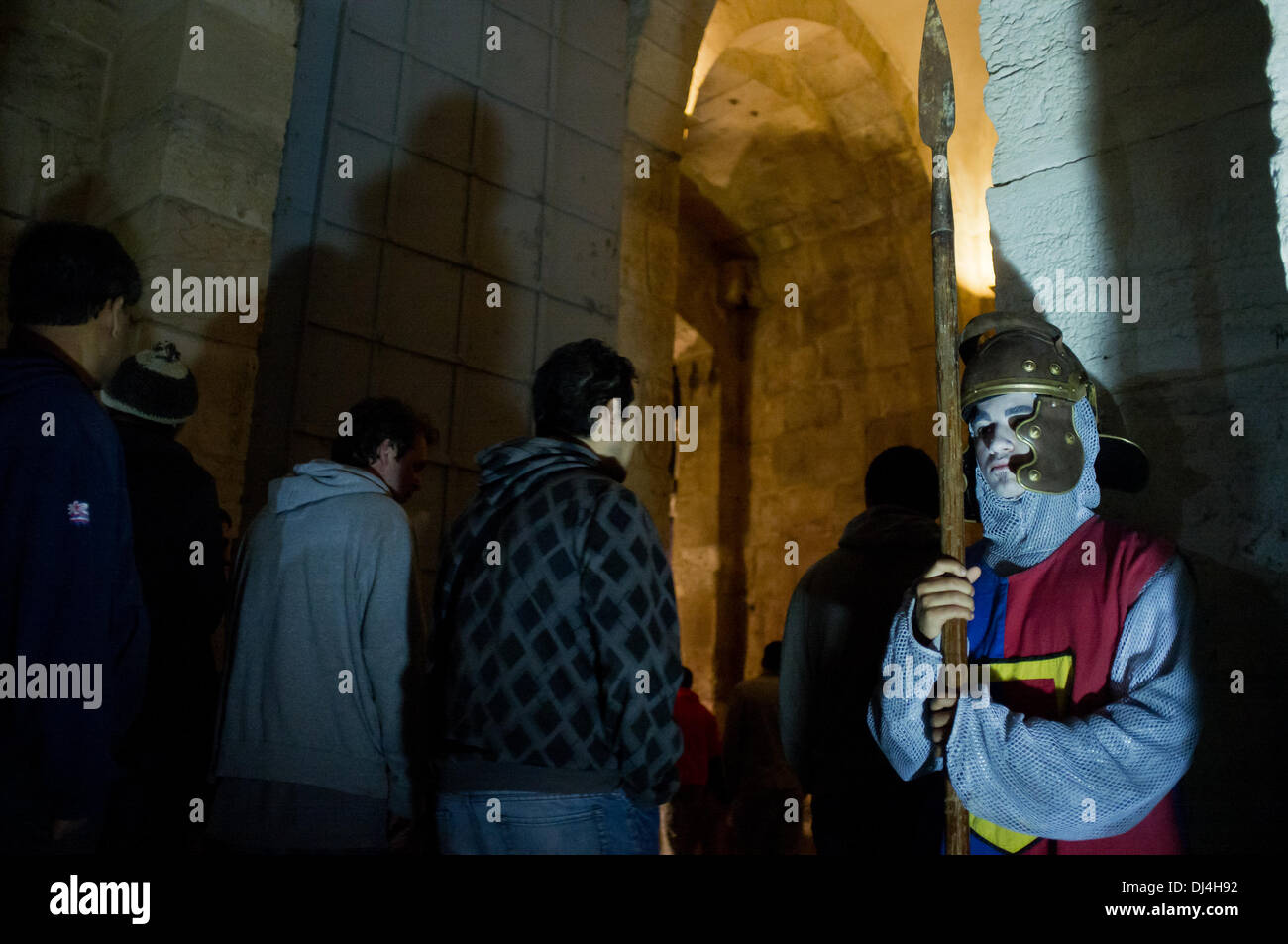 Jerusalem, Israel. 21st Nov, 2013. A knight guards the Jaffa Gate as ...