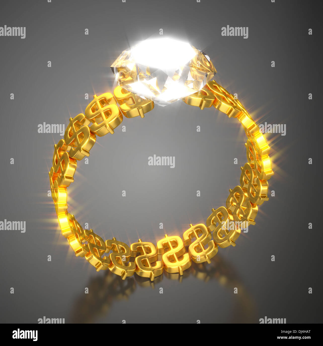 Gold Ring "Dollars and Diamond Stock Photo - Alamy