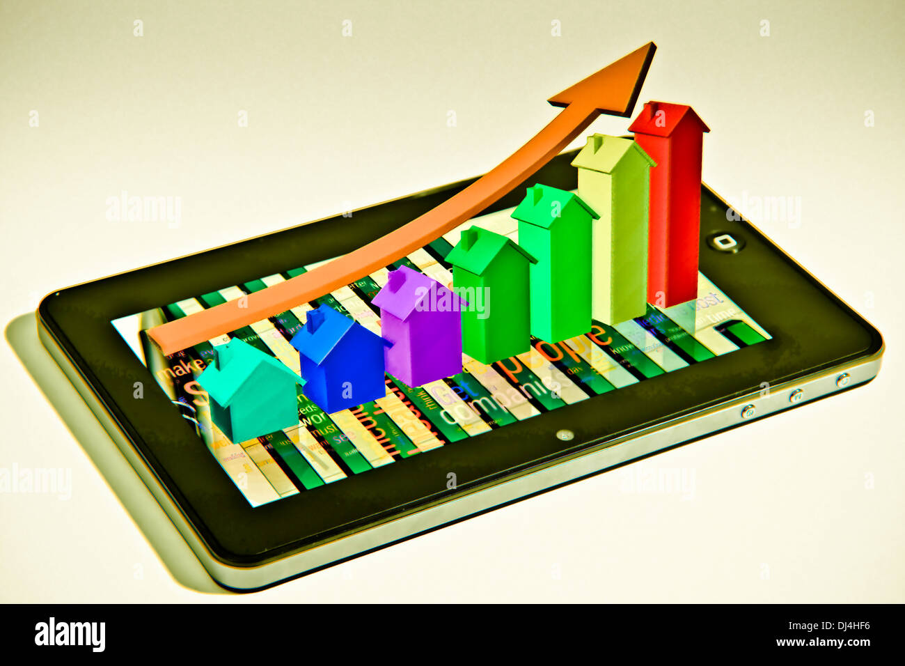 3d tablet computer bar graph hi-res stock photography and images - Alamy