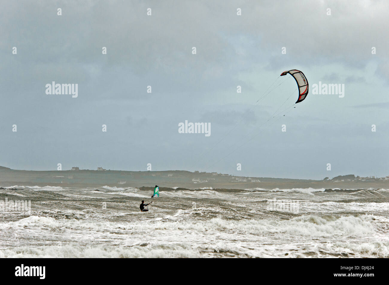 Surf at Rhosneigr Anglesey North Wales Uk St Jude storm Stock Photo - Alamy