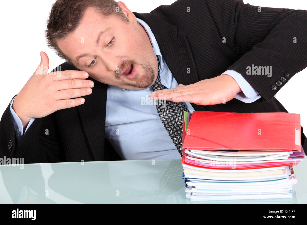 Person paperwork pile studio hi-res stock photography and images - Alamy