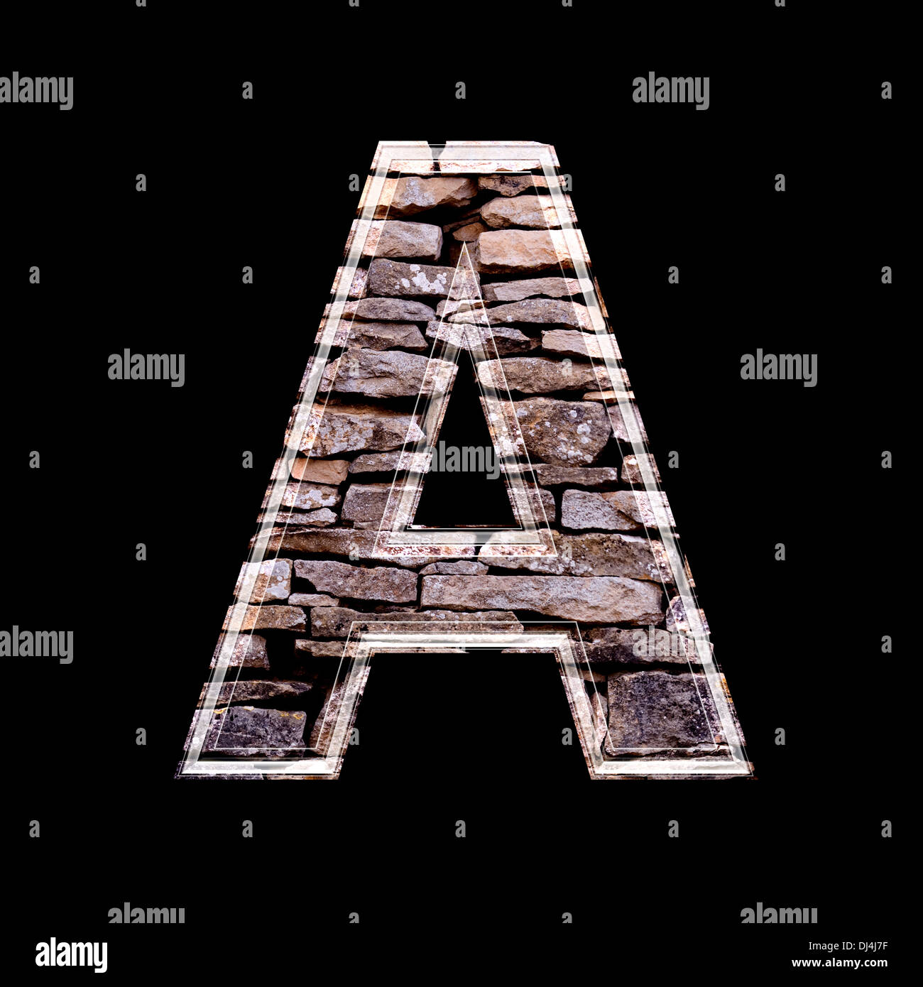 Stone wall 3d letter A Stock Photo - Alamy