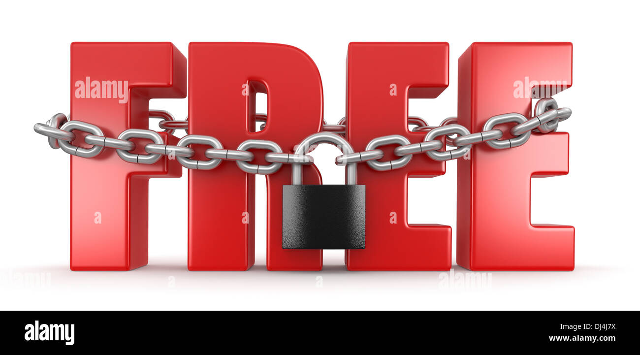 Free and lock (clipping path included Stock Photo - Alamy