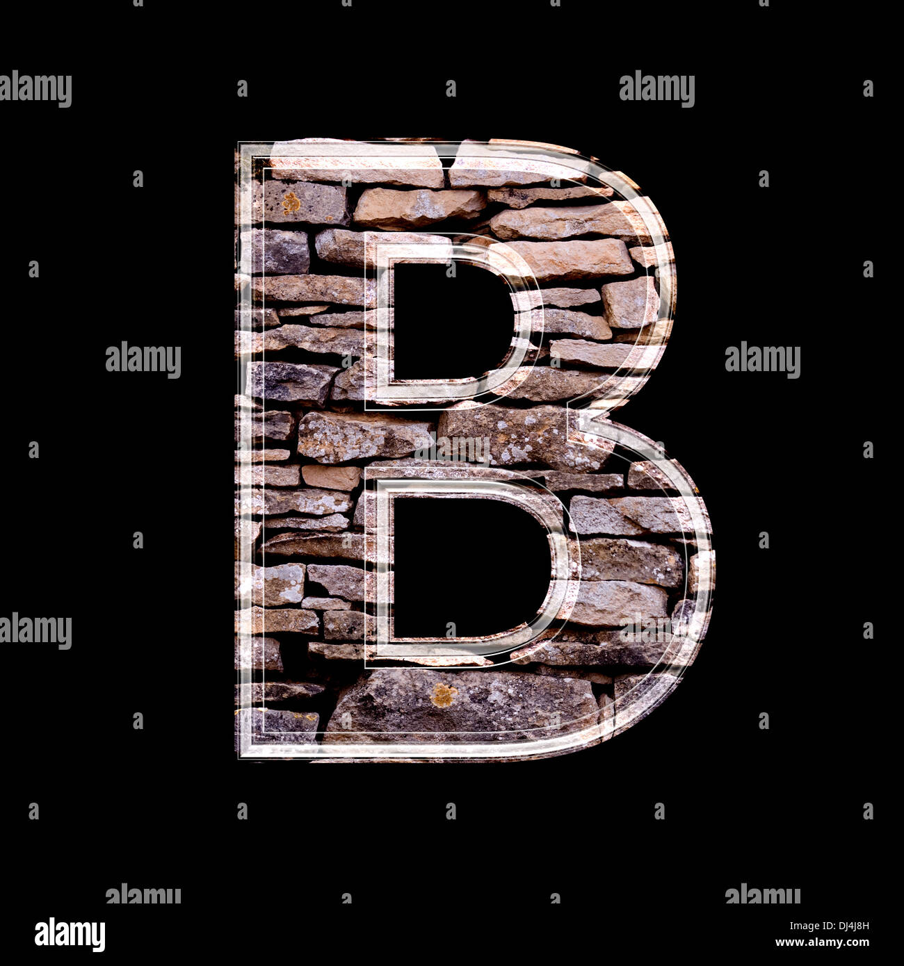 Stone wall 3d letter b Stock Photo - Alamy
