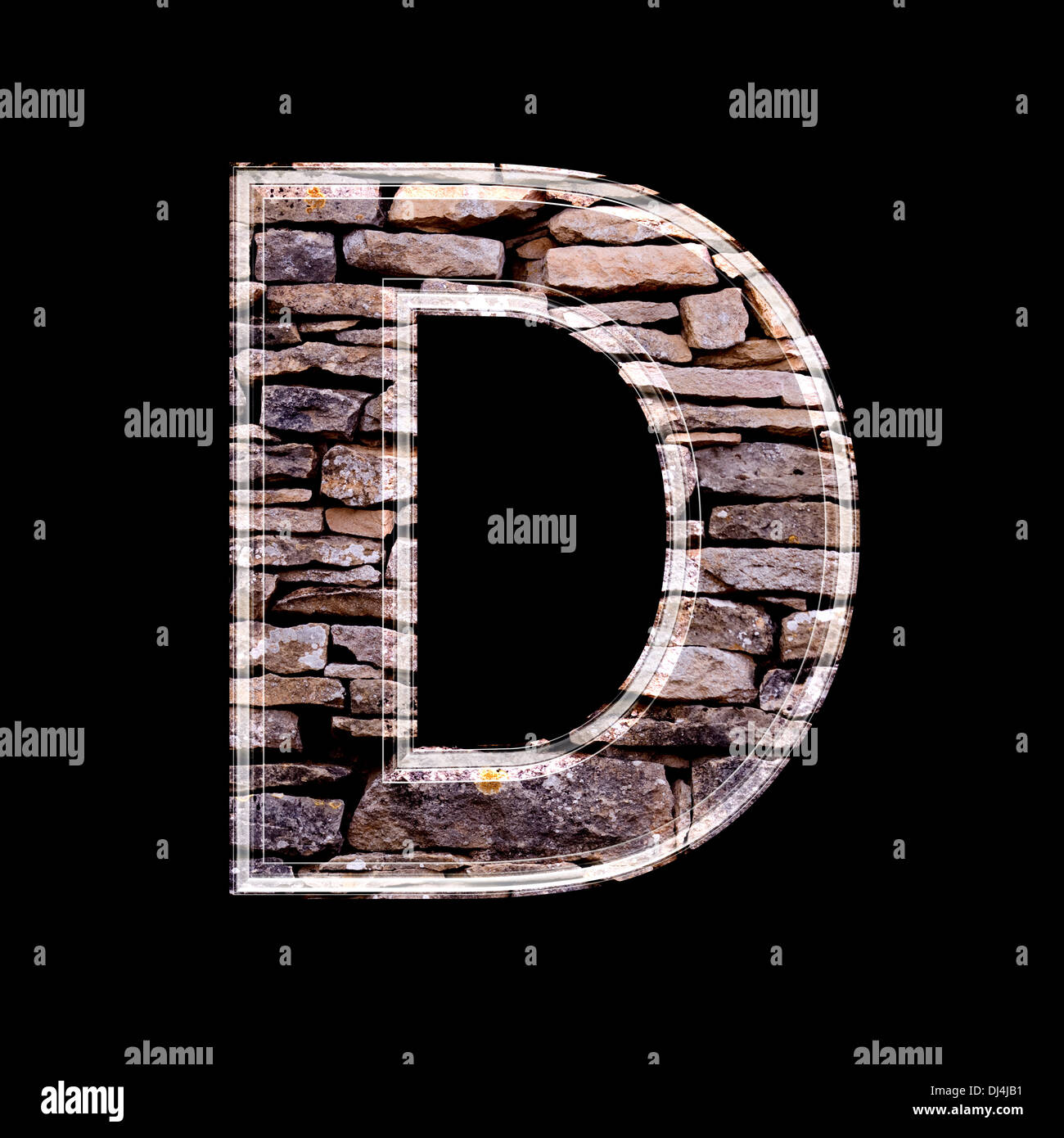 Stone wall 3d letter d Stock Photo - Alamy