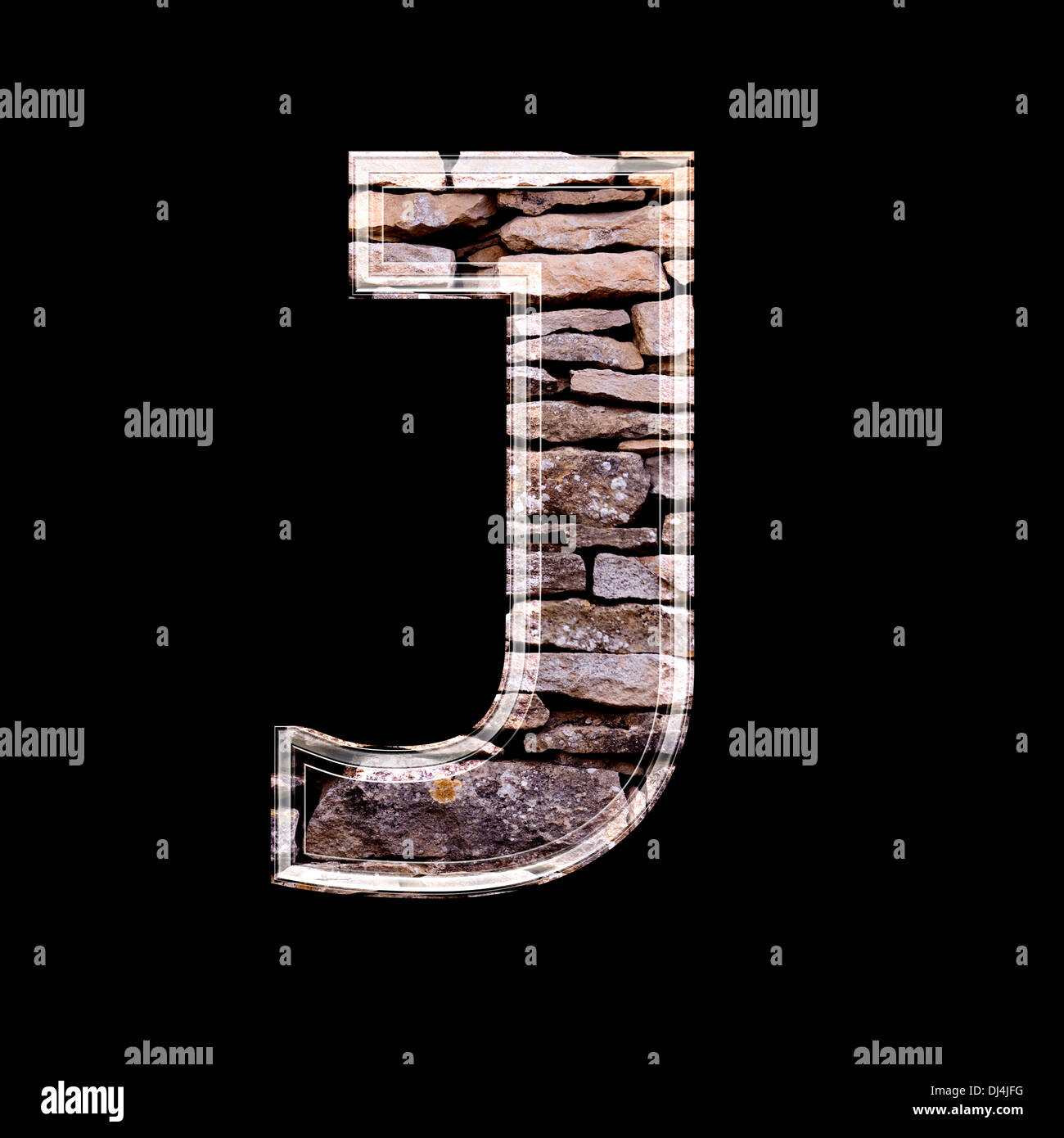Stone wall 3d letter j Stock Photo - Alamy