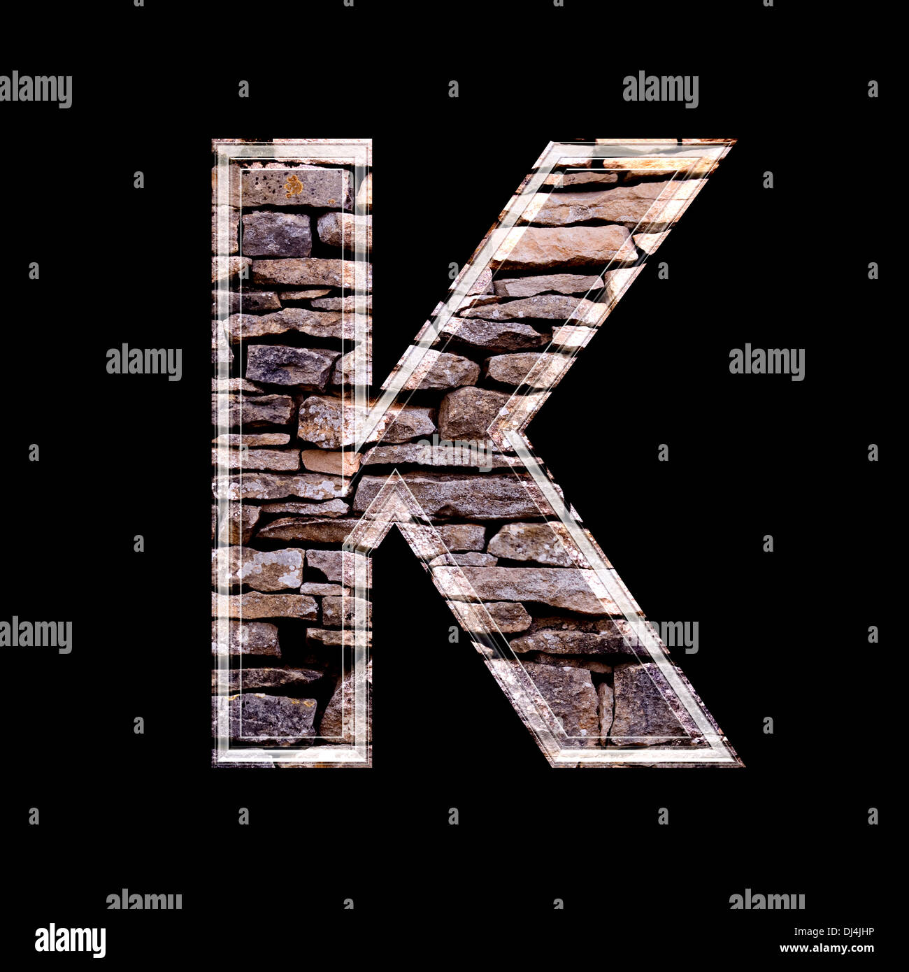 Stone wall 3d letter k Stock Photo - Alamy