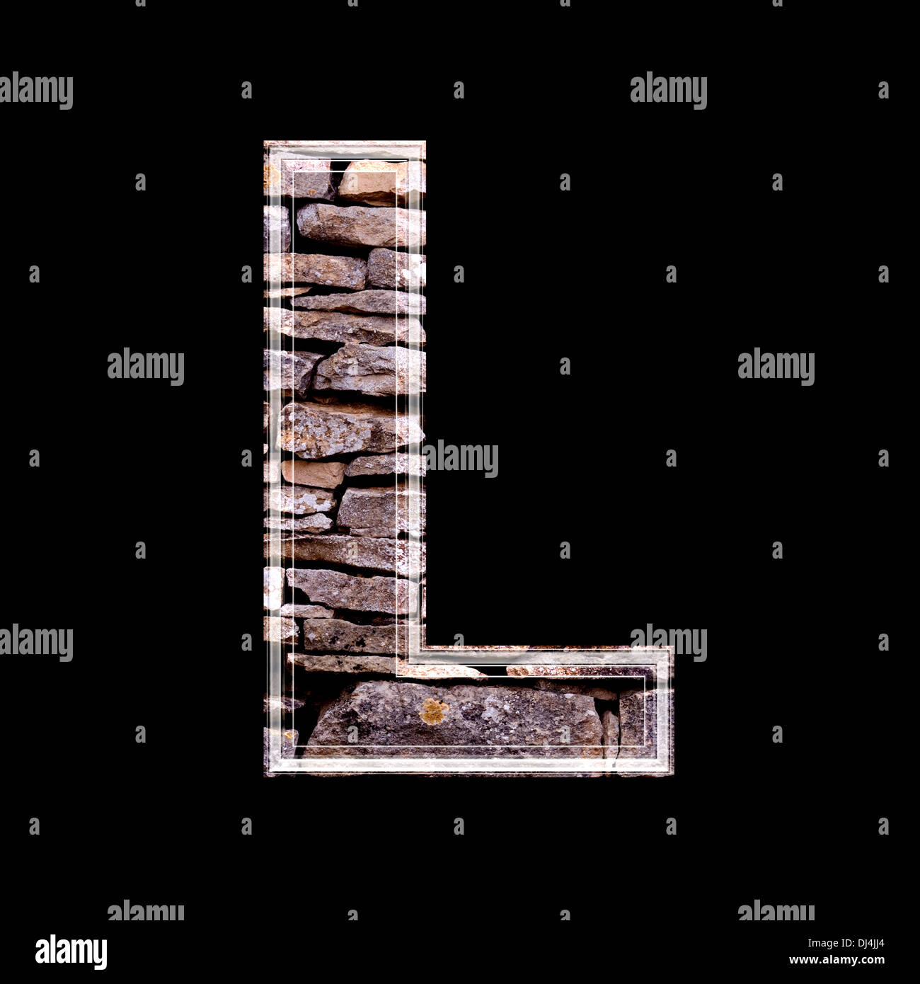 Stone wall 3d letter l Stock Photo - Alamy