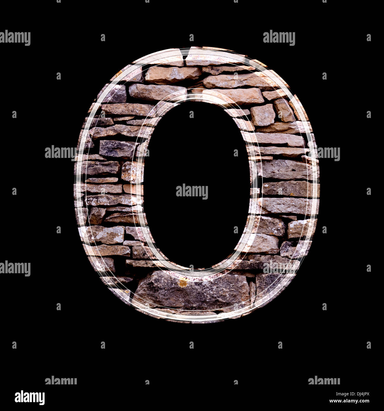 Stone wall 3d letter o Stock Photo - Alamy