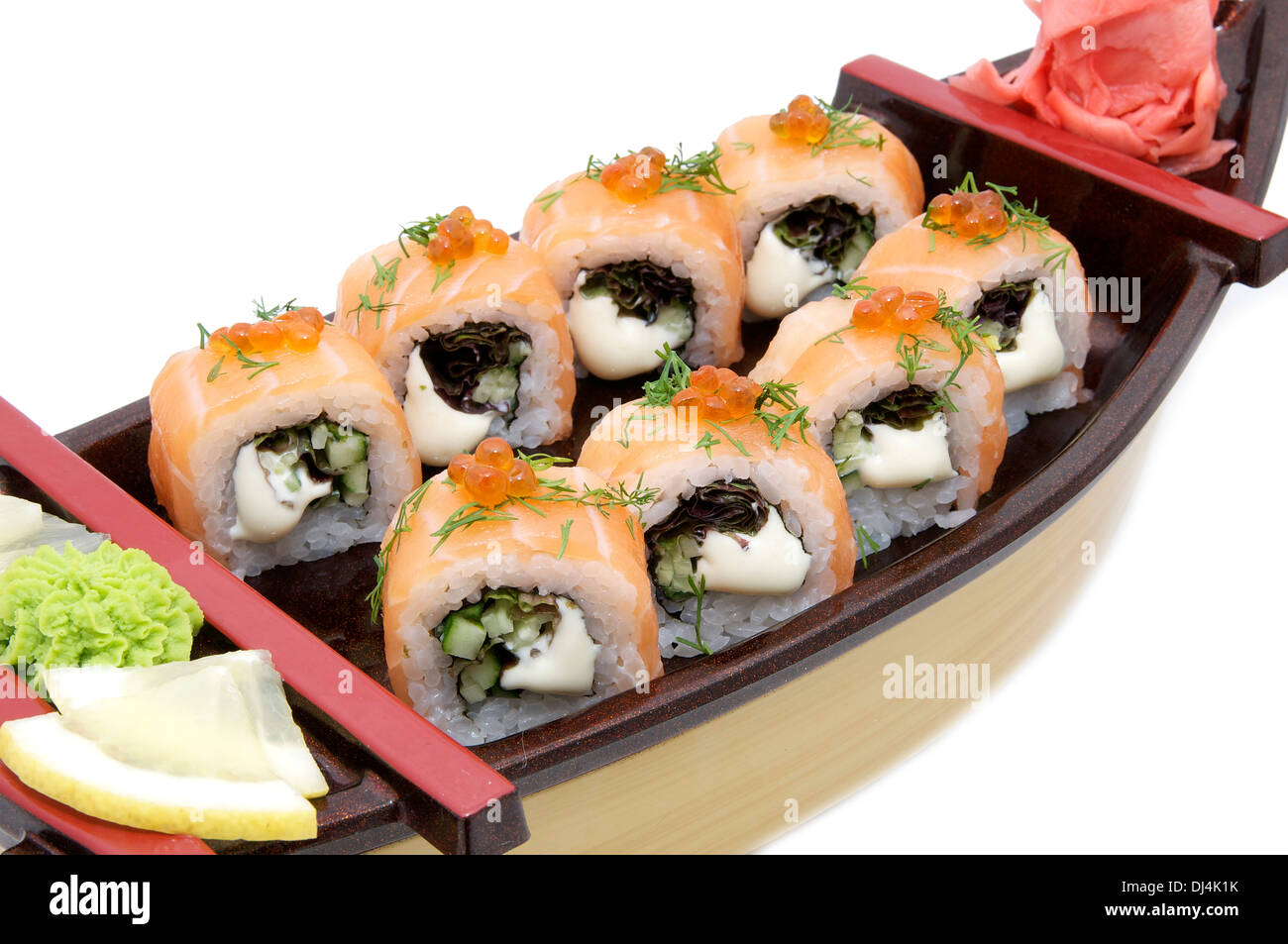 delicious seafood sushi at a Japanese restaurant Stock Photo - Alamy