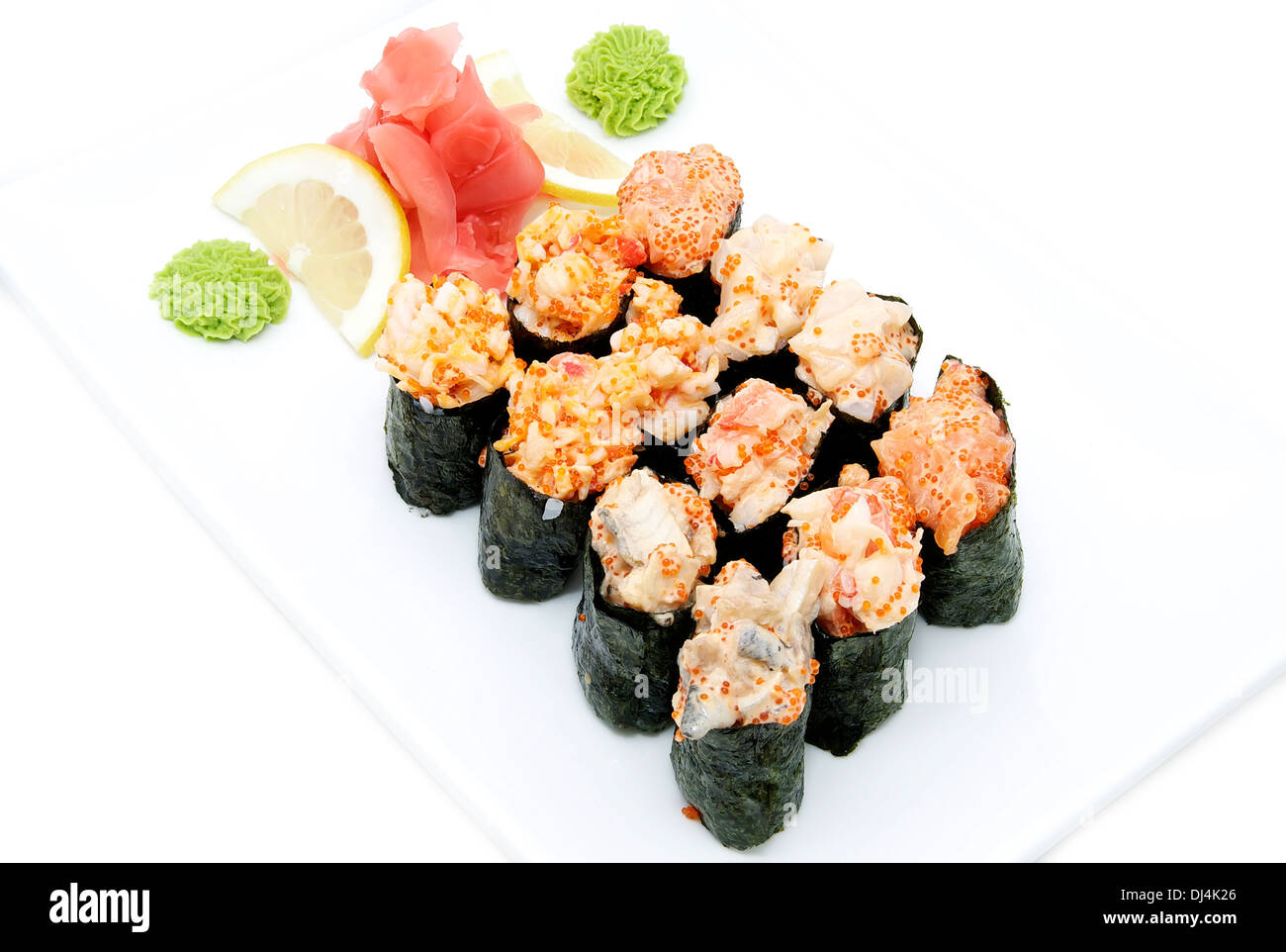 delicious seafood sushi at a Japanese restaurant Stock Photo - Alamy