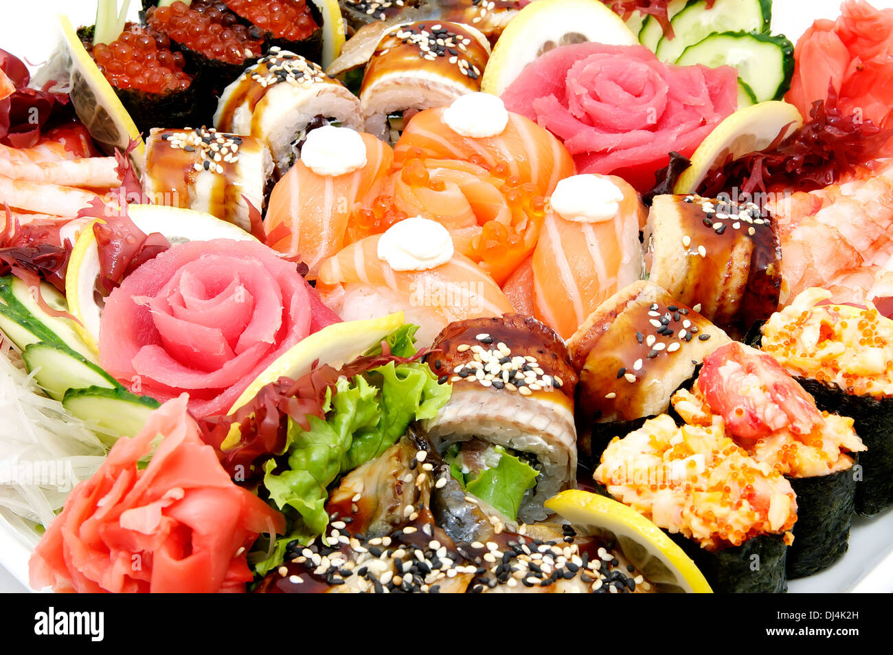 delicious seafood sushi at a Japanese restaurant Stock Photo - Alamy
