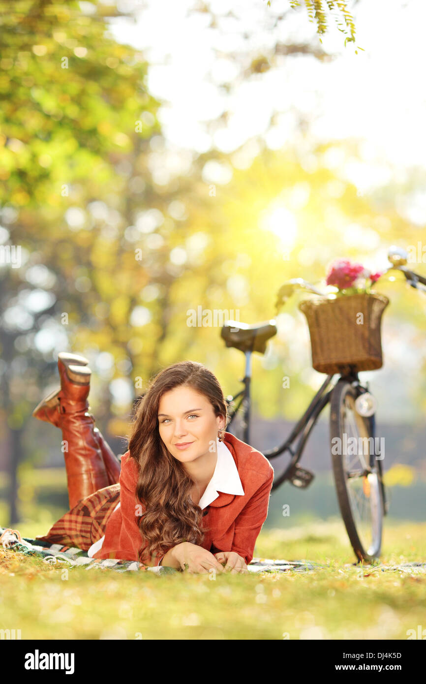 Female cycle lying hi-res stock photography and images - Alamy