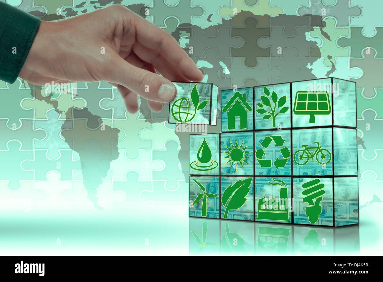 Block Game, Alternative Energy, Concept Stock Photo - Alamy