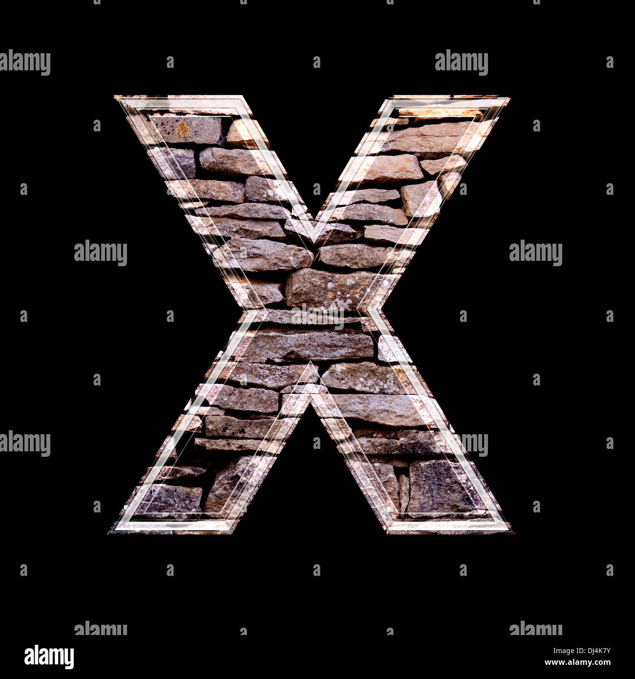 Stone wall 3d letter x Stock Photo - Alamy