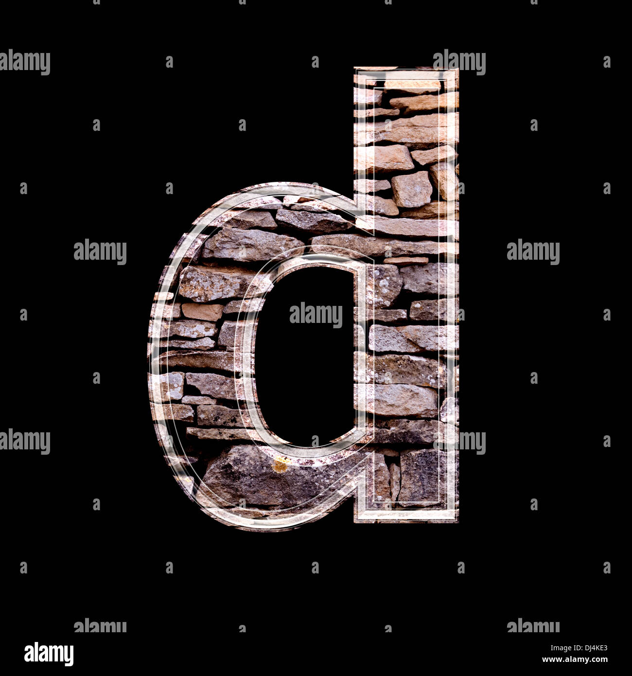 Stone wall 3d letter d Stock Photo - Alamy