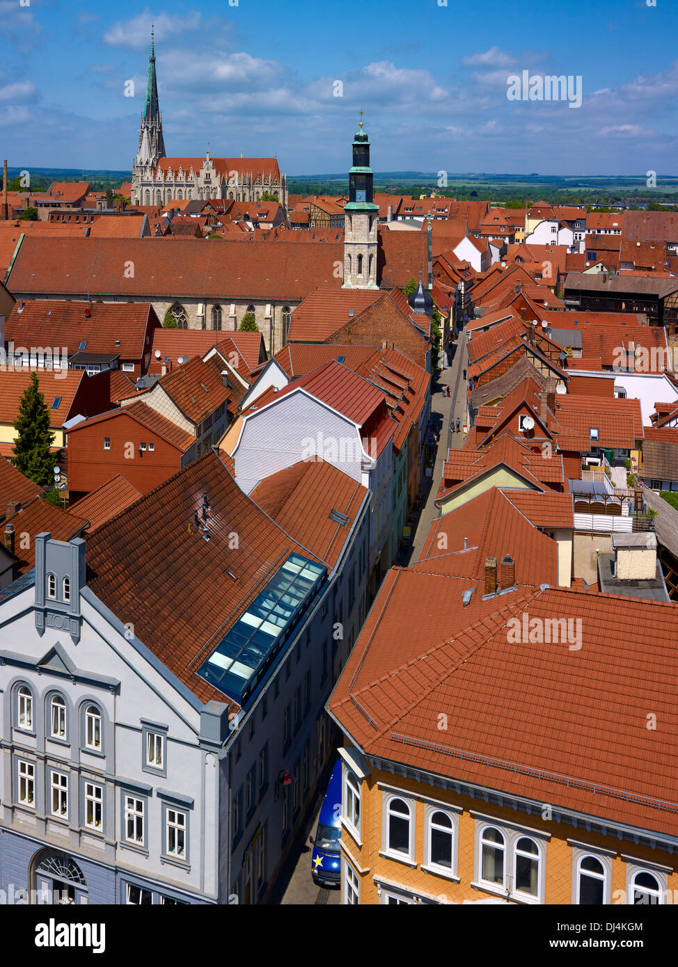 View over the old town of Mühlhausen, Thuringia, Germany Stock Photo ...