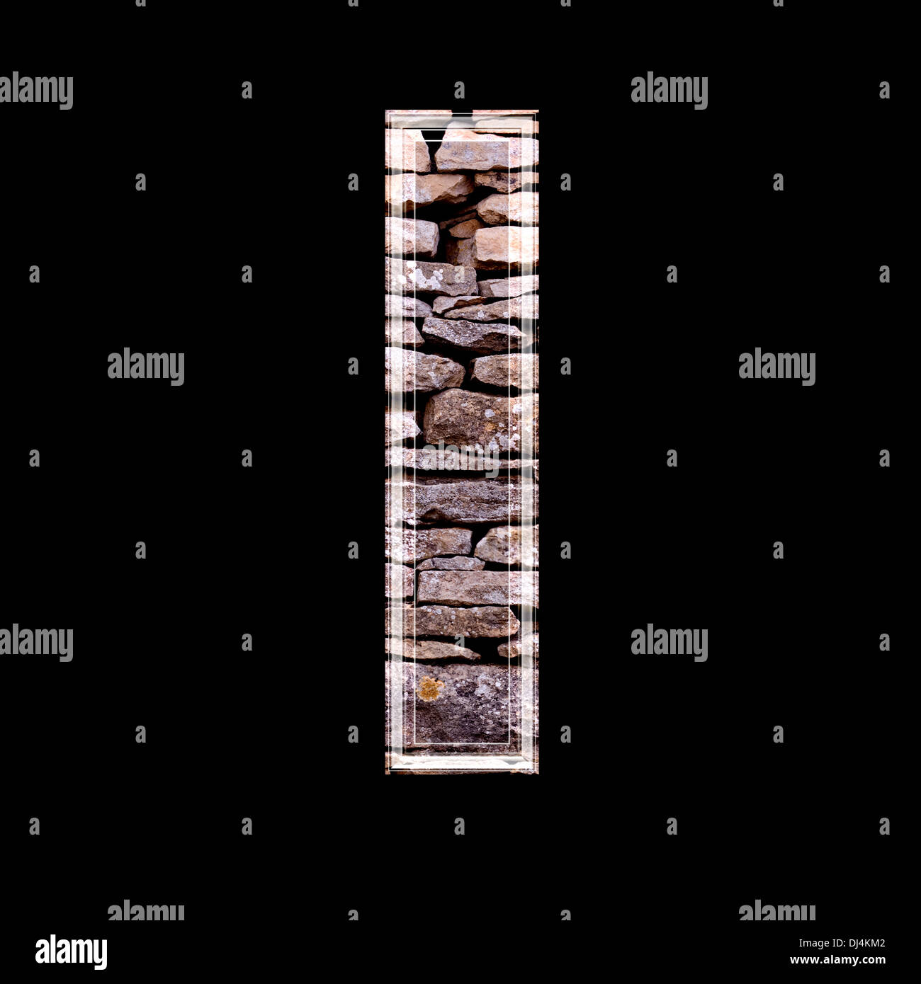 Stone wall 3d letter l Stock Photo - Alamy